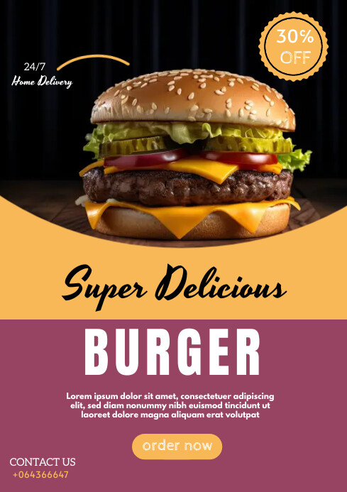 Plantilla de Super delicious burger | PosterMyWall