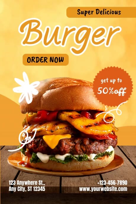 Super Delicious Burger Template | PosterMyWall
