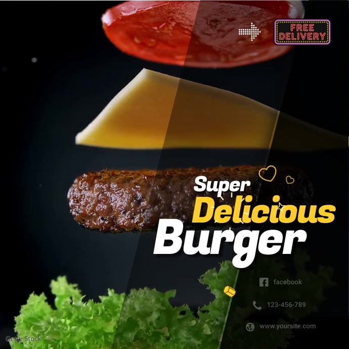 Super Delicious Burger Template | PosterMyWall
