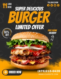Delicious Burger Menu Template | PosterMyWall