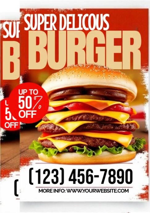 Super Delicious Burger Template | PosterMyWall