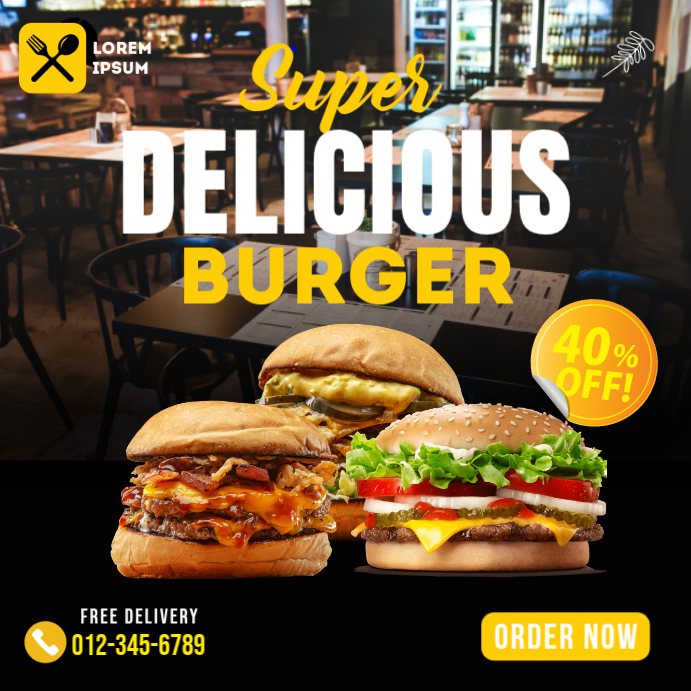 super delicious burger Template | PosterMyWall