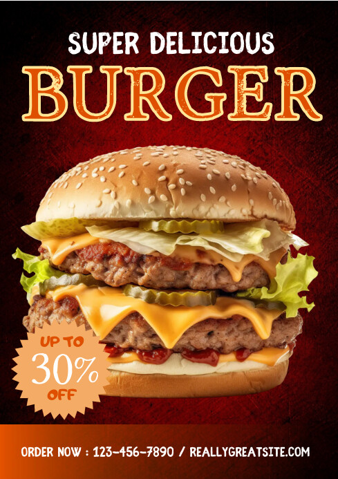 Copy of Super Delicious Burger | PosterMyWall
