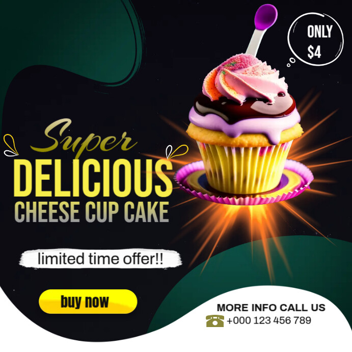Super Delicious Cup Cake Template | PosterMyWall