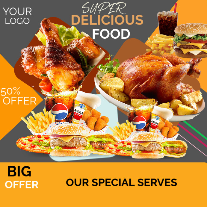 Plantilla de SUPER DELICIOUS FOOD | PosterMyWall