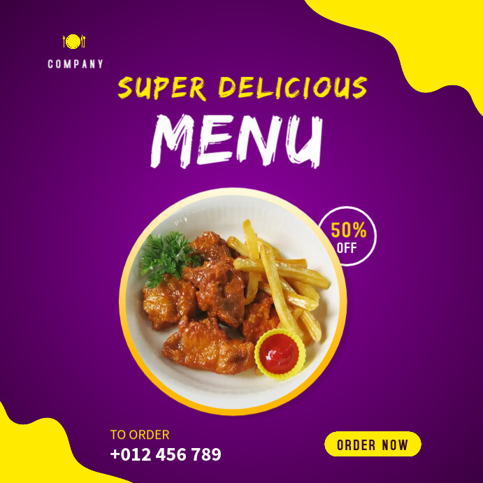 Super Delicious Food Menu Banner Template | PosterMyWall