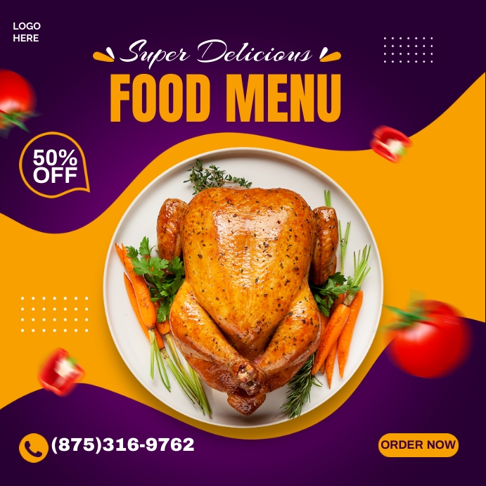 Super Delicious Food Menu Template | PosterMyWall