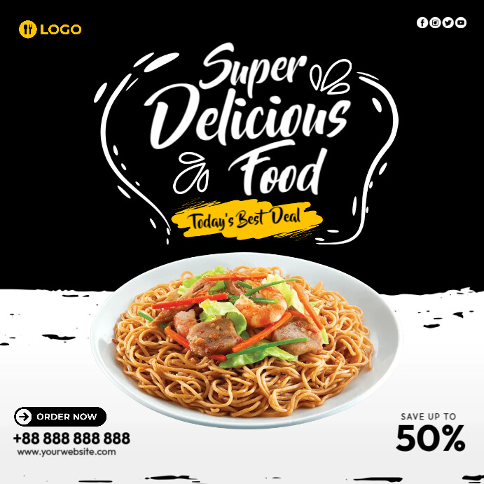 Super Delicious Food Menu Template | PosterMyWall