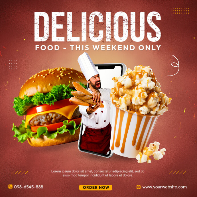 Copy of Super Delicious Food Menu Instagram Post | PosterMyWall