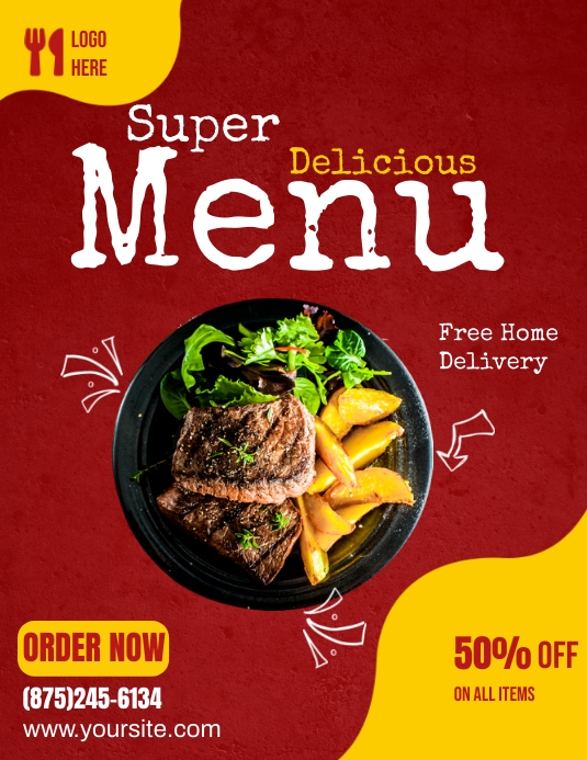 Super Delicious Menu Template | PosterMyWall