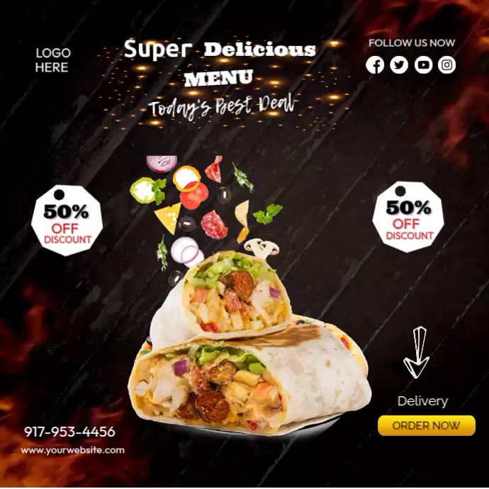 Super Delicious Menu Video Ads Template | PosterMyWall