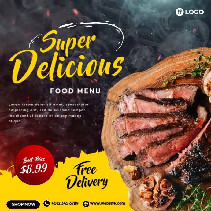 Copy of Super Delicious Menu Video | PosterMyWall
