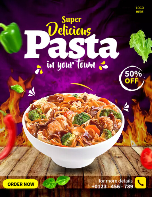 Super Delicious Pasta Ads Template | PosterMyWall