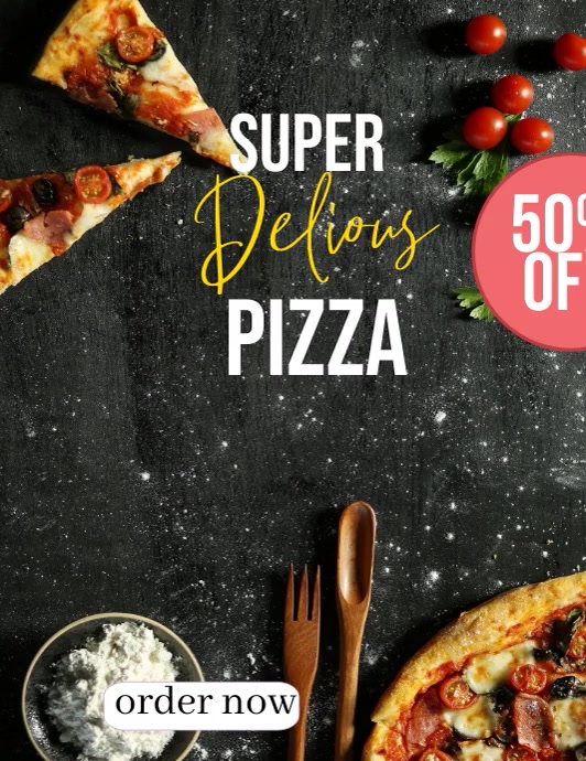 Super delicious pizza ad Template | PosterMyWall