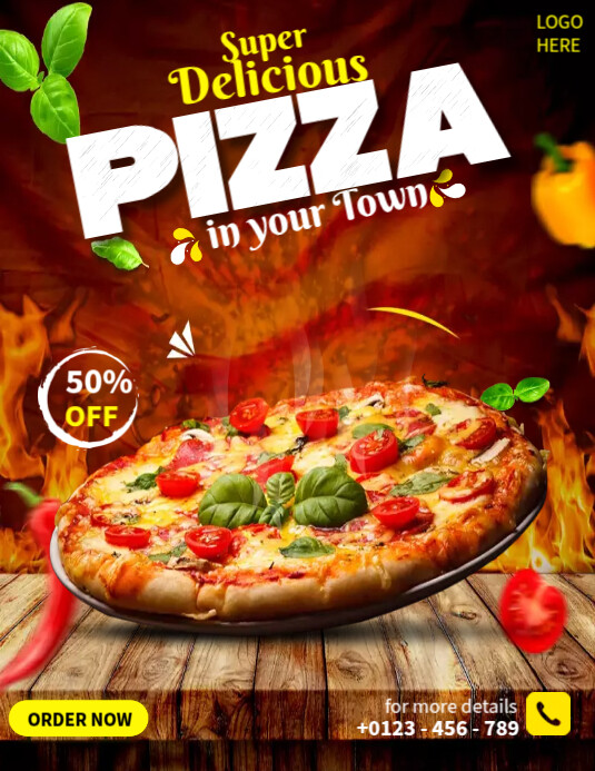 Super Delicious Pizza Ads Template | PosterMyWall