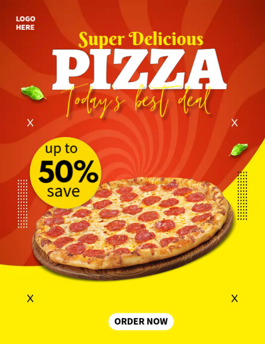 Modèle Super Delicious Pizza Ads | PosterMyWall