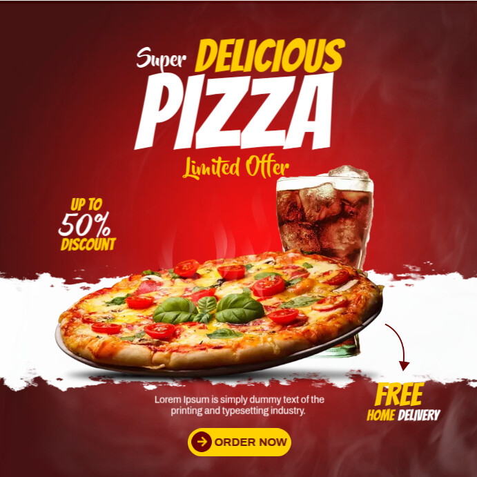 Super Delicious Pizza Offer Template | PosterMyWall