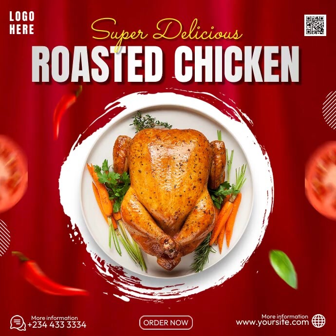 Super Delicious Roasted Chicken Template | PosterMyWall