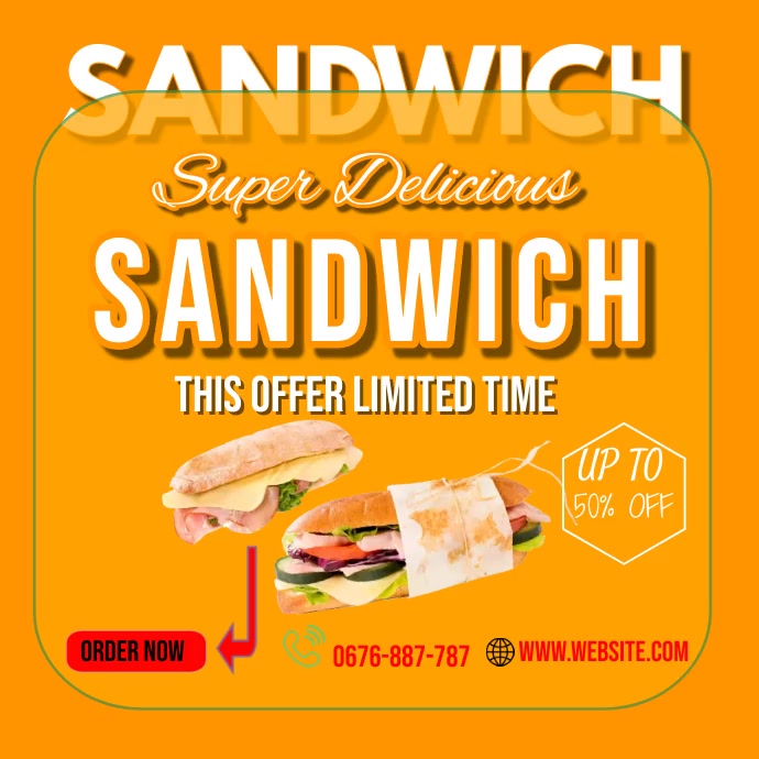 Super Delicious Sandwich Template | PosterMyWall
