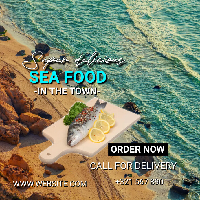 Super delicious sea food Template | PosterMyWall