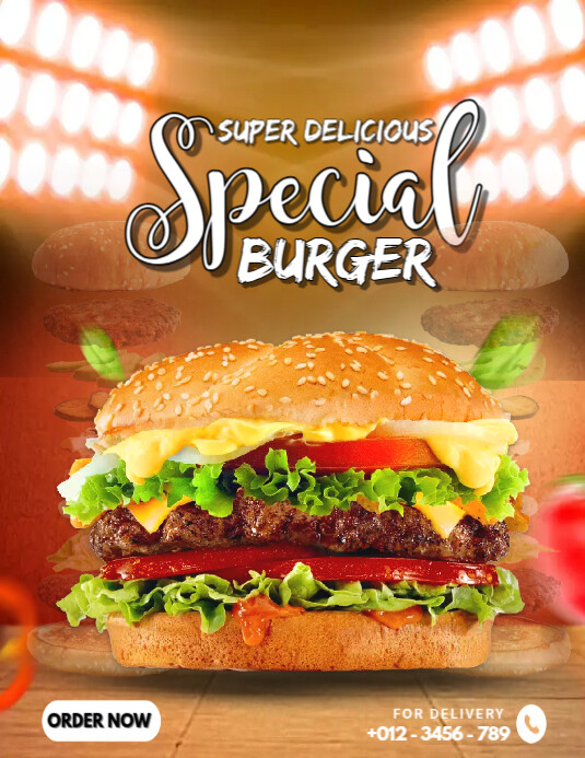 Super Delicious Special Burger ads Template | PosterMyWall