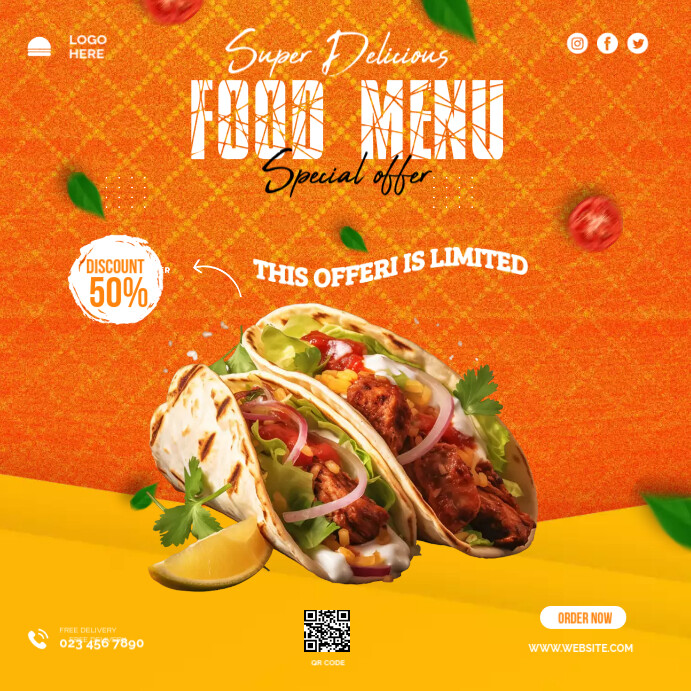 Super Delicious Tacos Template | PosterMyWall
