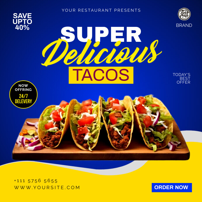 Super delicious Tacos Template | PosterMyWall