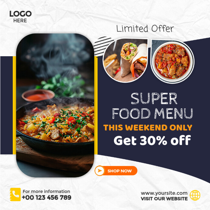 Super Food Menu - Limited Offer flyer Template | PosterMyWall