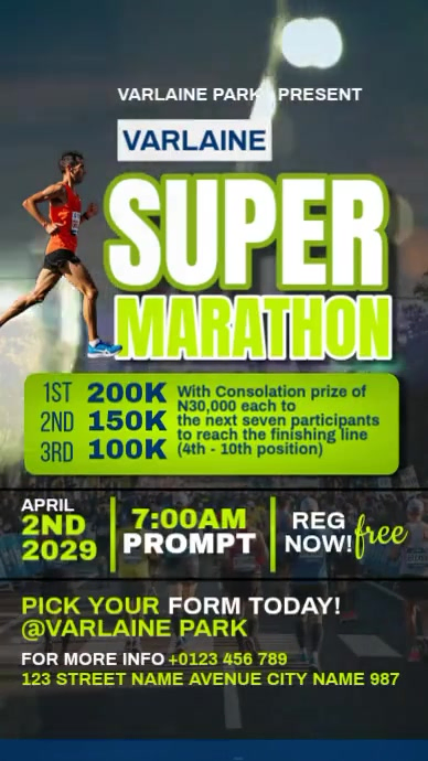 Super Marathon: Run for Big Prizes Template | PosterMyWall