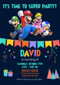 Super Mario Birthday Template | PosterMyWall