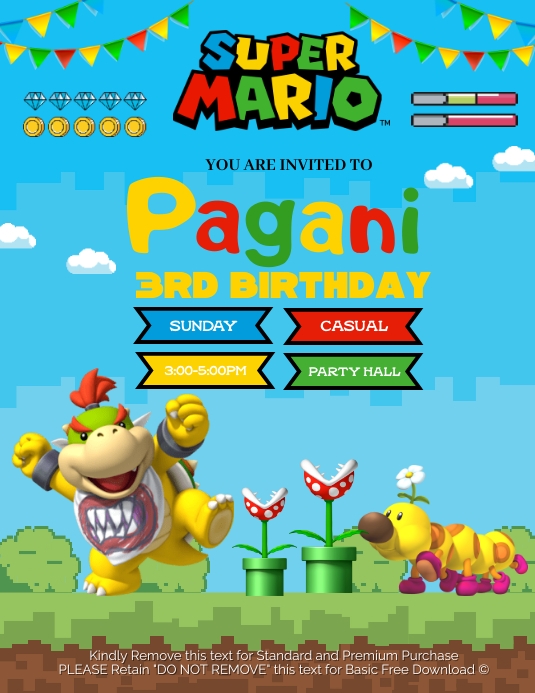 Super Mario Template | PosterMyWall