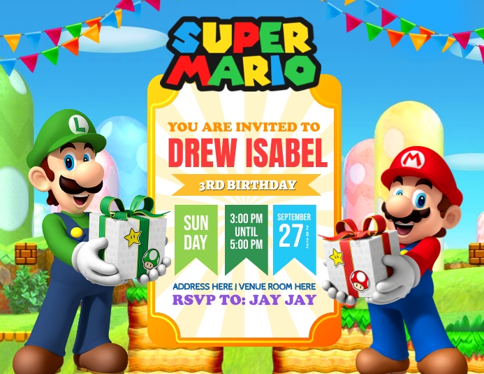 Super Mario Template | PosterMyWall