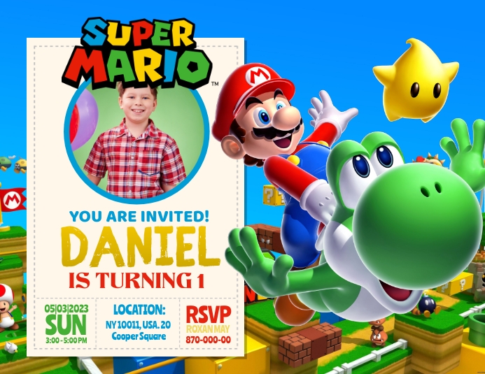 Super Mario Template | PosterMyWall