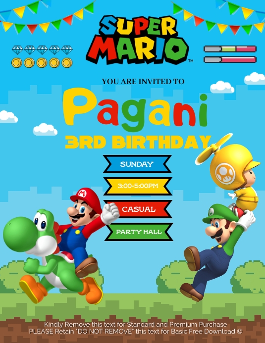 Super Mario Template | PosterMyWall