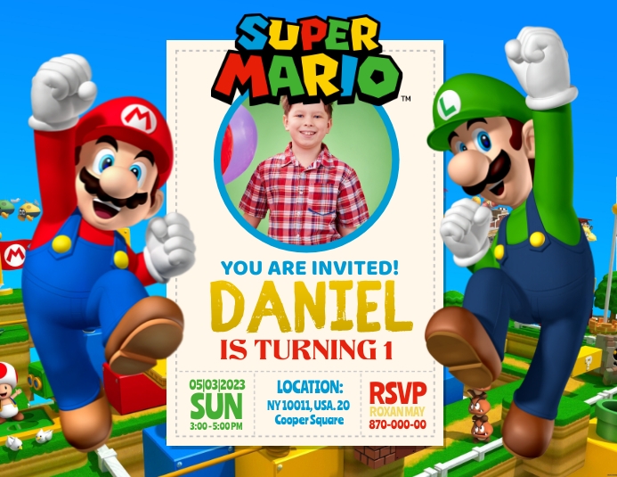 Super Mario Template | PosterMyWall