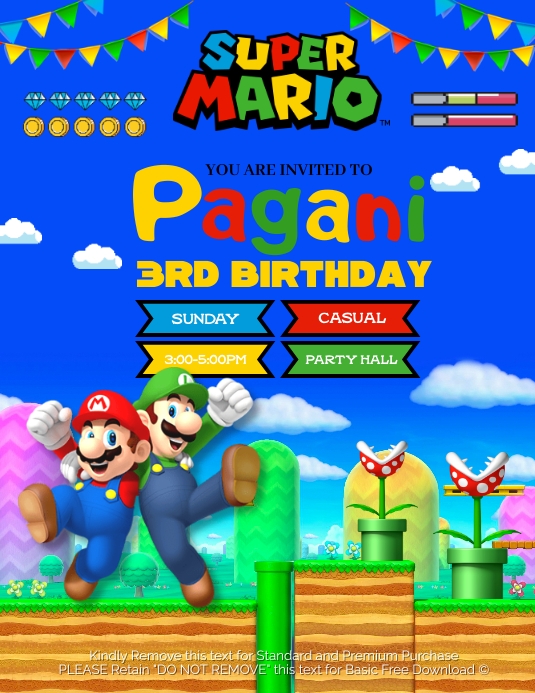 Super Mario Template | PosterMyWall