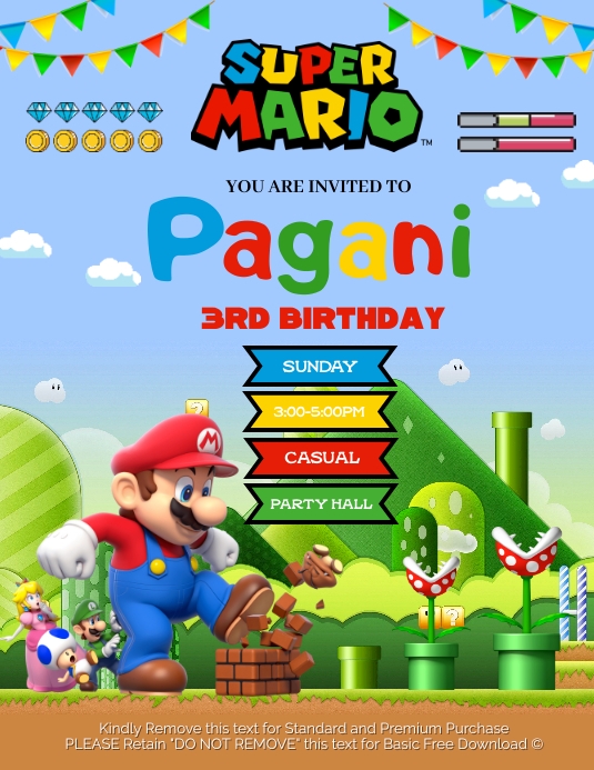 Super Mario Template | PosterMyWall