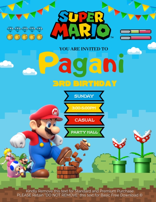 Super Mario Template | PosterMyWall