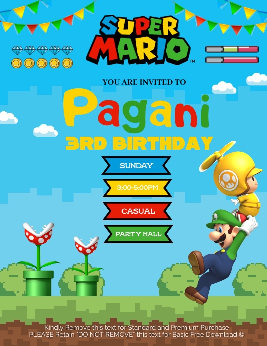 Super Mario Template | PosterMyWall