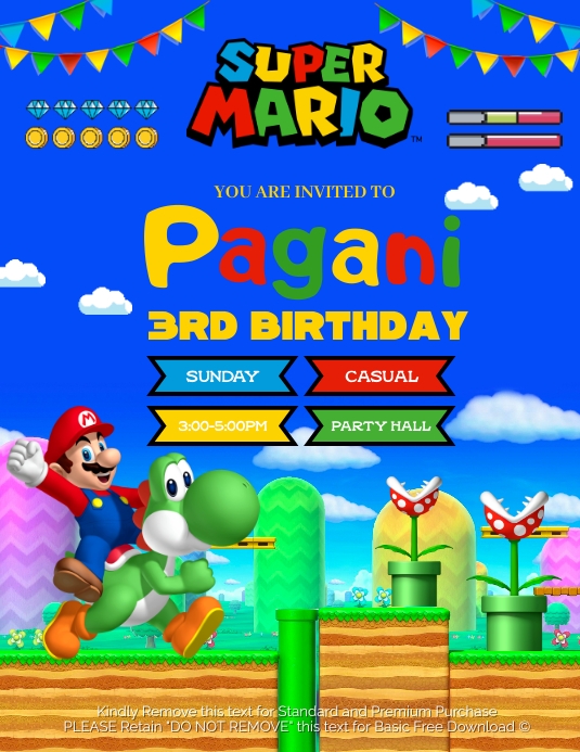 Super Mario Template | PosterMyWall
