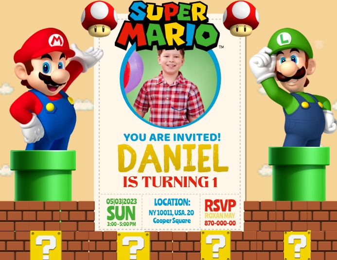 Super Mario Template | PosterMyWall