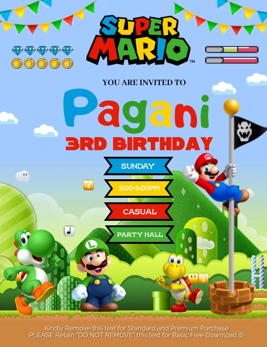 Super Mario Template | PosterMyWall