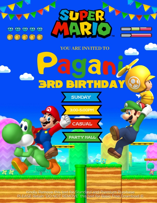 Modèle Super Mario | PosterMyWall