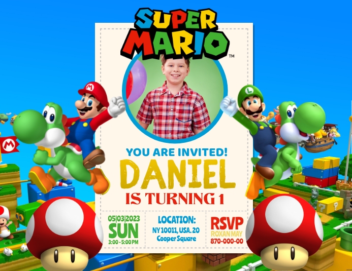 Super Mario Template | PosterMyWall