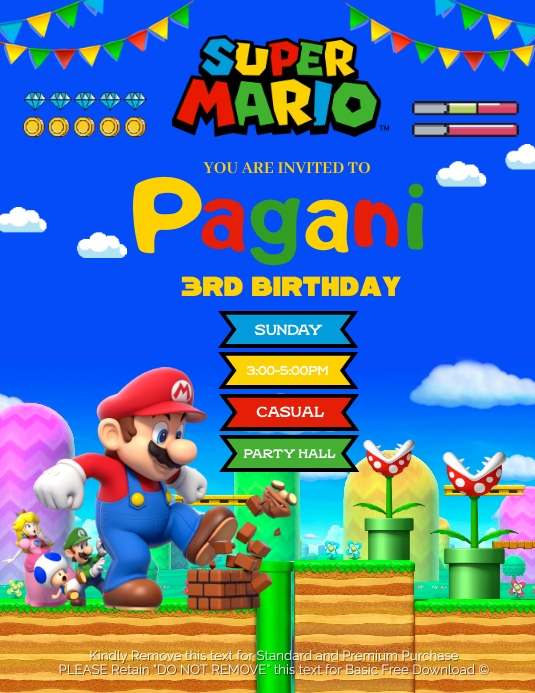 Super Mario Template | PosterMyWall