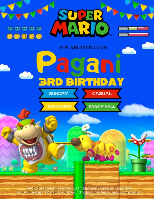 Super Mario Template | PosterMyWall