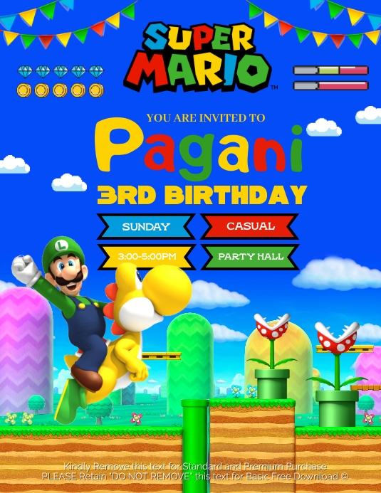 Super Mario Template | PosterMyWall