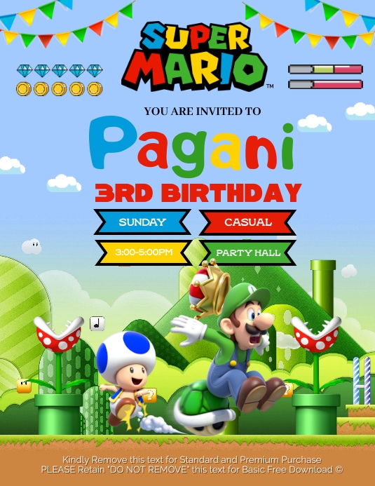 Super Mario Template | PosterMyWall