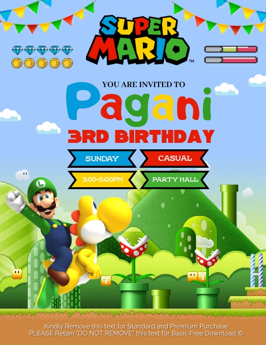Super Mario Template | PosterMyWall