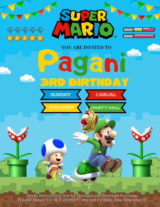 Modèle Super Mario | PosterMyWall